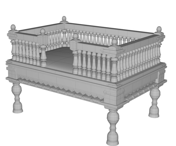 ArtStation - Indian Bed - Cot - Medieval - 18th Century | Game Assets