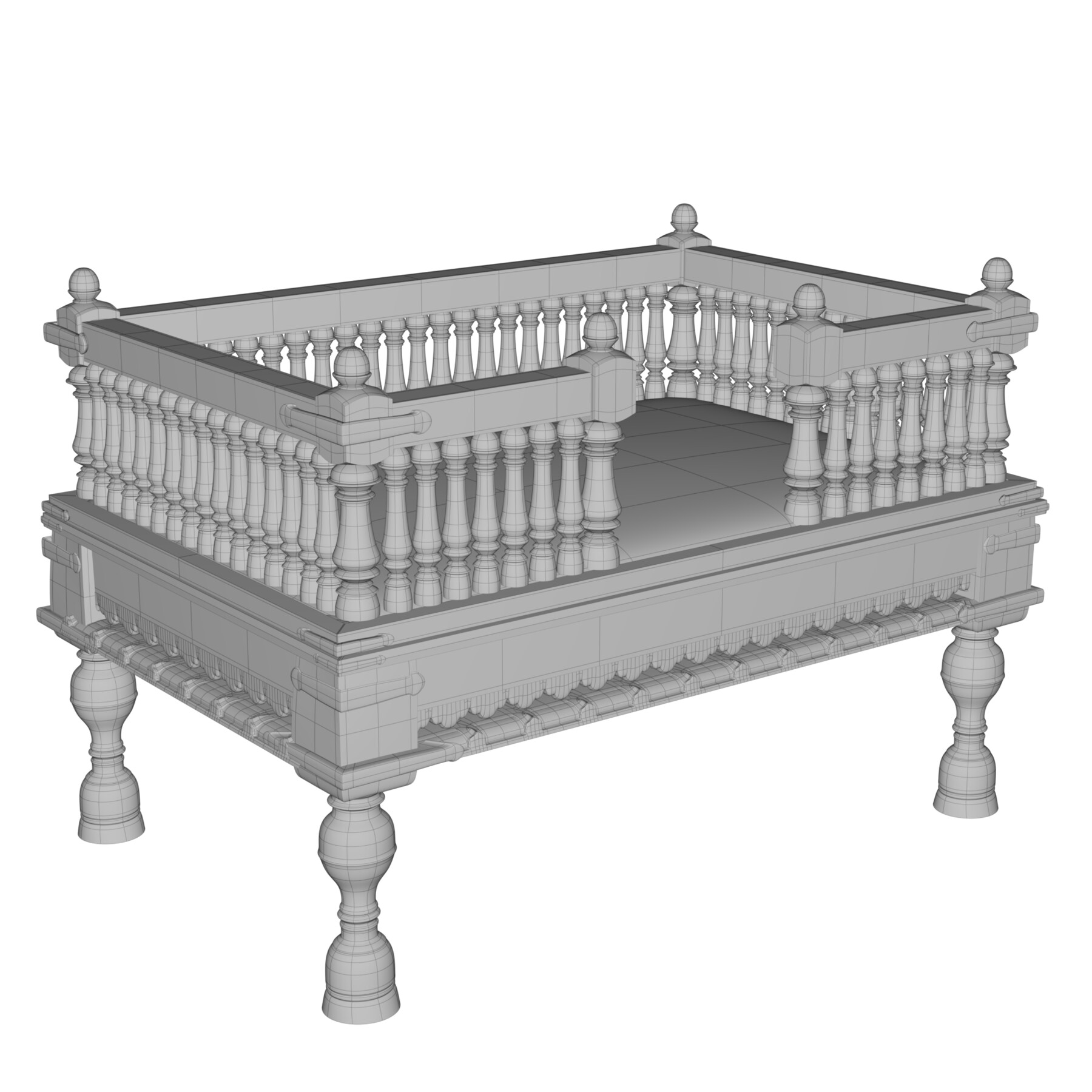 ArtStation - Indian Bed - Cot - Medieval - 18th Century | Game Assets