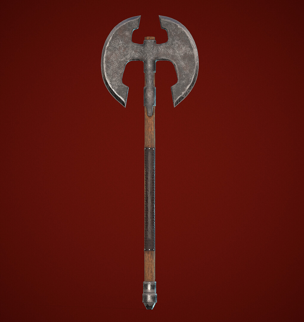 ArtStation - Two-handed axe Low-poly 3D model | Game Assets