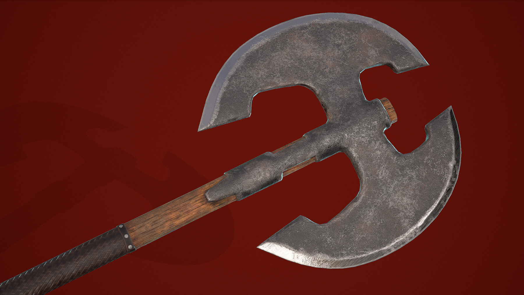 ArtStation - Two-handed axe Low-poly 3D model | Game Assets