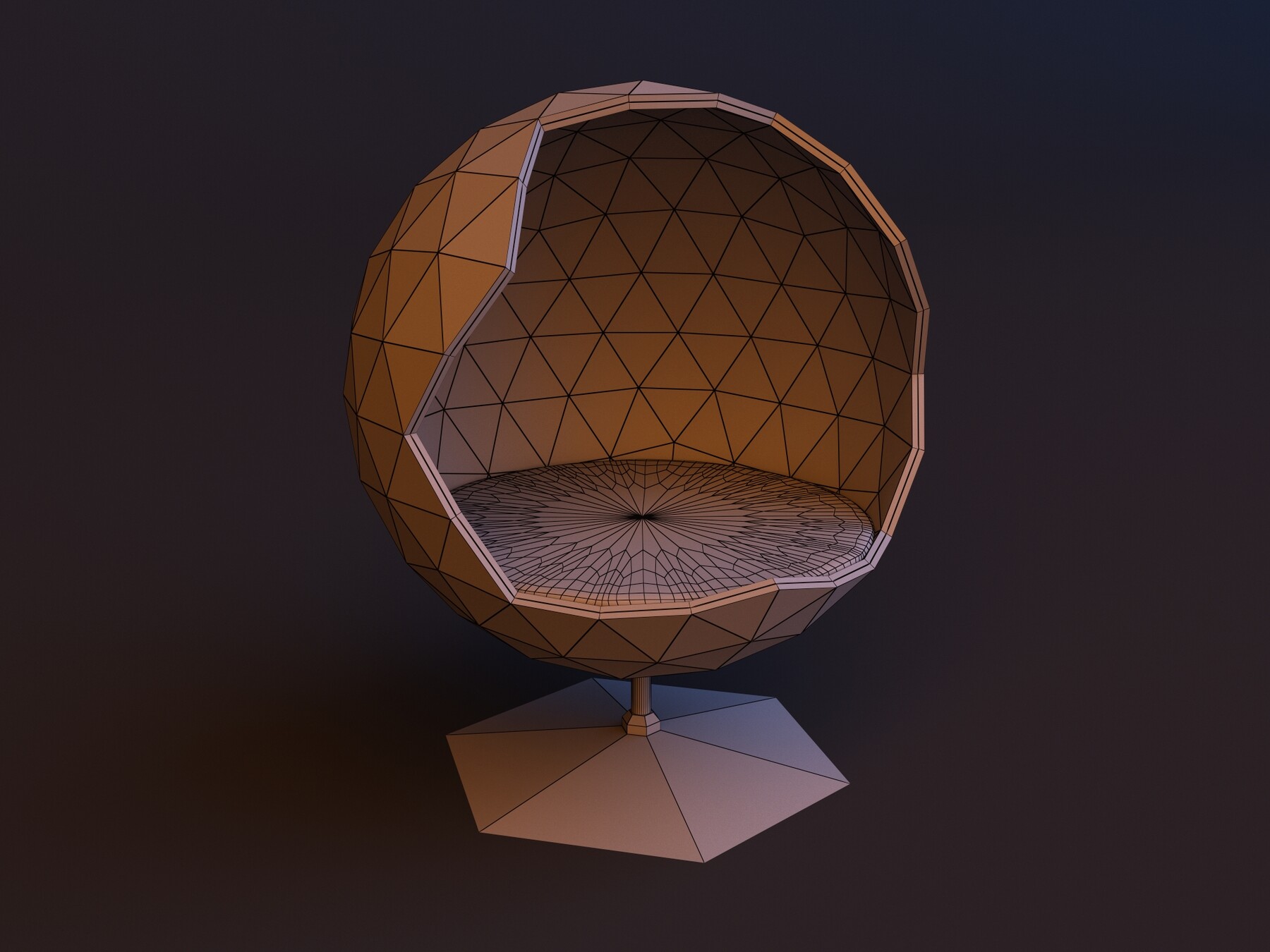 ArtStation - Loft sci-fi sphere armchair | Game Assets