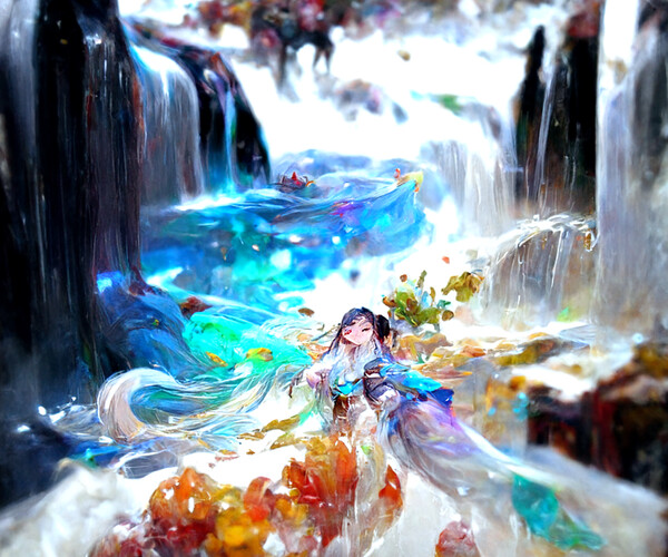 ArtStation - A beautiful waterfall with natures spirit | Artworks