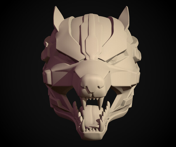 ArtStation - Printable Sci-Fi Wolf Helmet (STL) | Resources