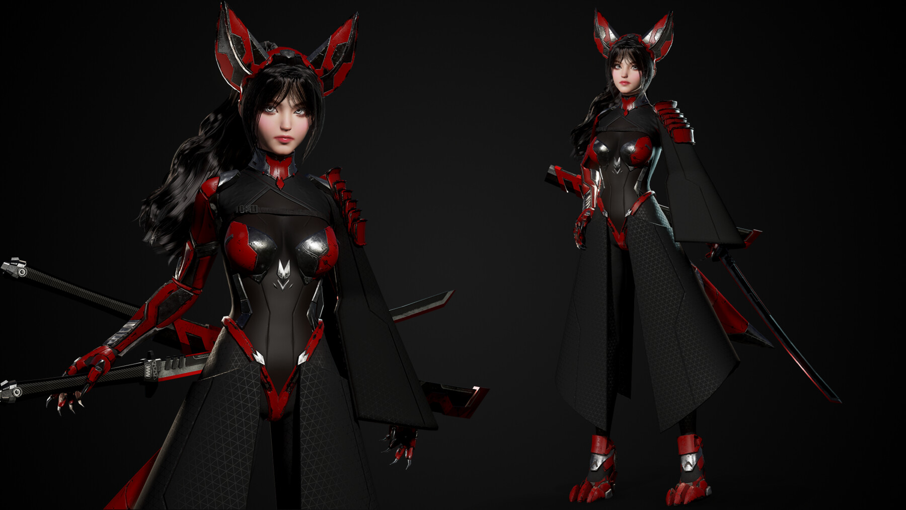 ArtStation - Cosmo Fox Girl / Sci-fi Kitsune - Game Ready | Game Assets