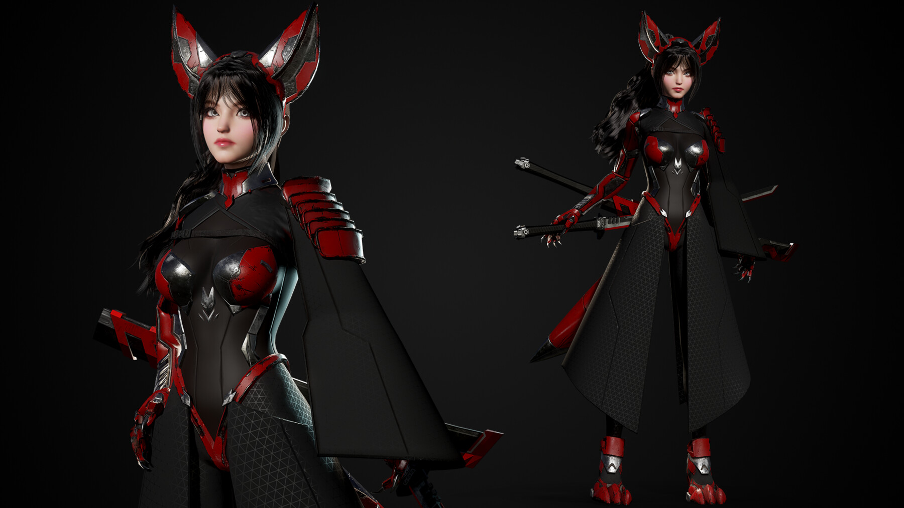 ArtStation - Cosmo Fox Girl / Sci-fi Kitsune - Game Ready | Game Assets