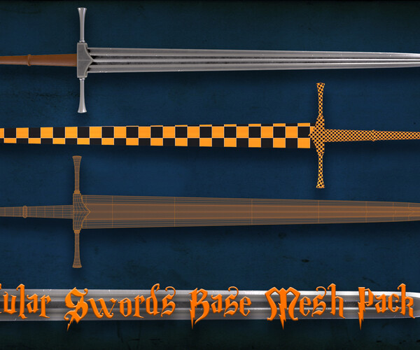 ArtStation - Modular Swords Base Mesh Pack - Game Ready | Game Assets