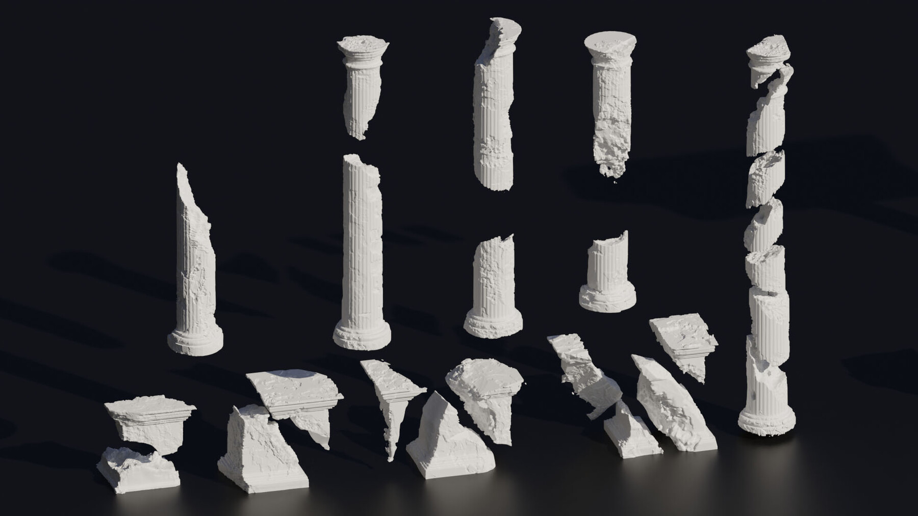 ArtStation - Ancient Classical Ruins Kitbash Set for concept art and ...