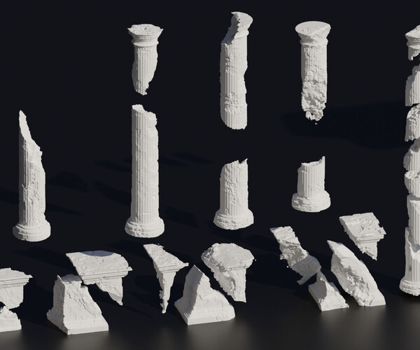 ArtStation - Ancient Classical Ruins Kitbash Set for concept art and ...