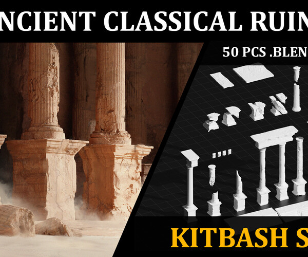 ArtStation - Ancient Classical Ruins Kitbash Set for concept art and ...