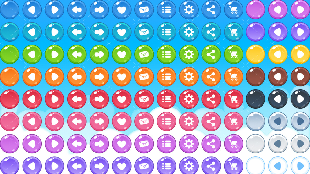 ArtStation - Colorful Game Buttons | Game Assets