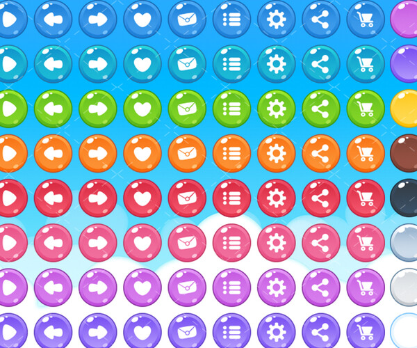 ArtStation - Colorful Game Buttons | Game Assets