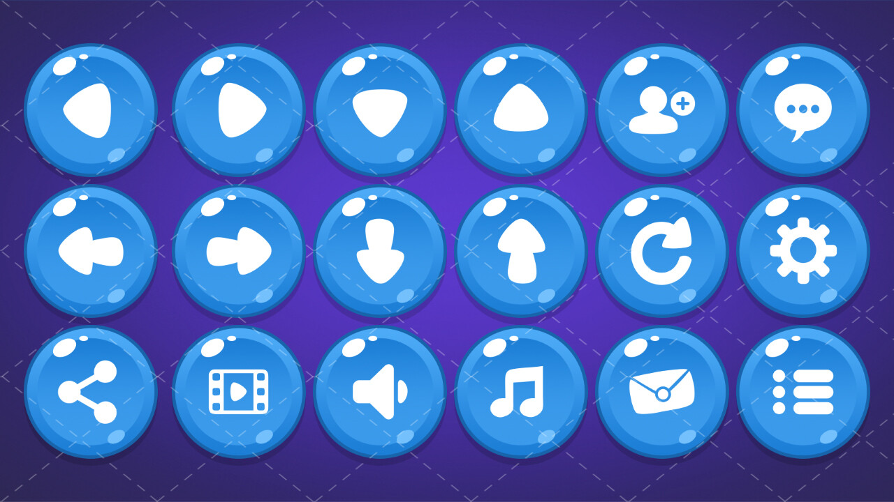 ArtStation - Colorful Game Buttons | Game Assets