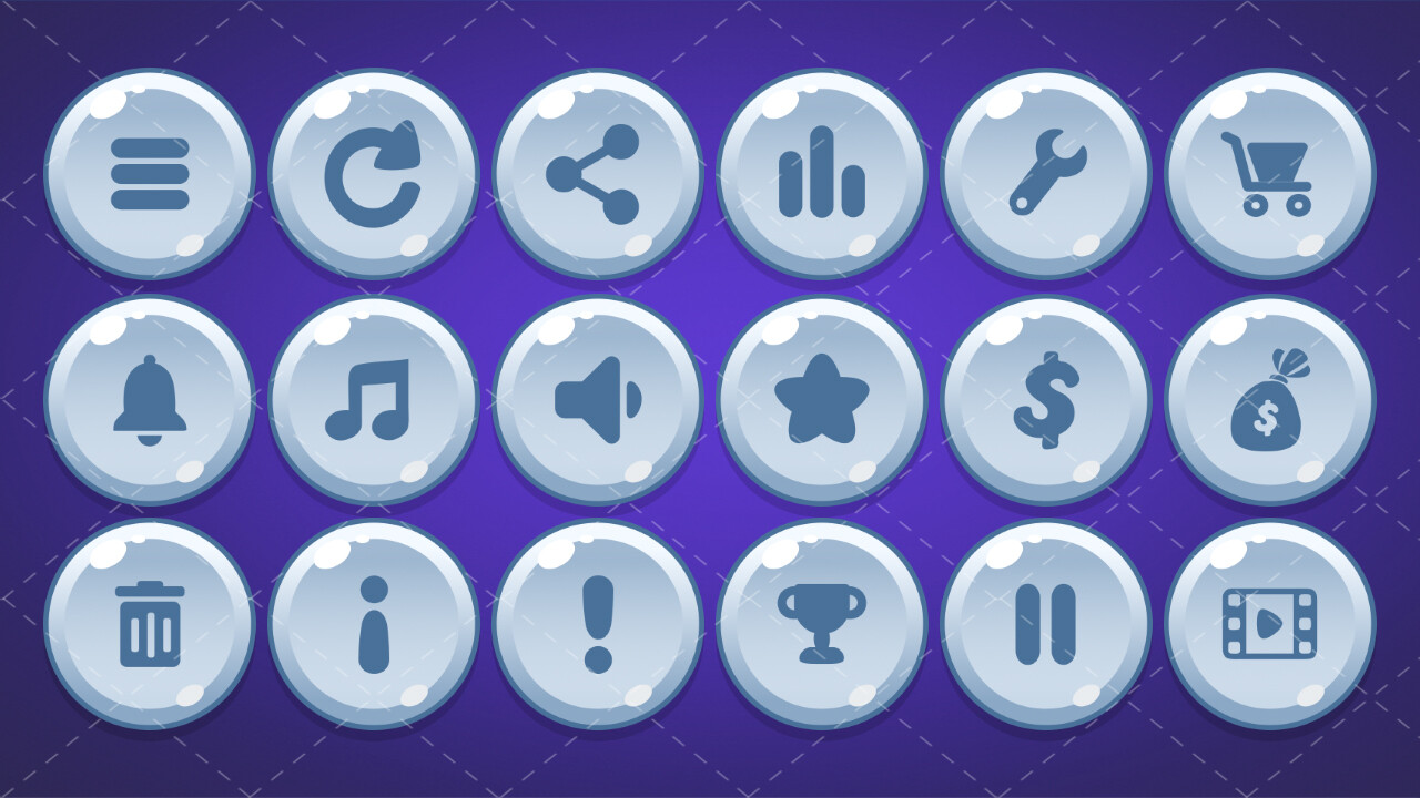 ArtStation - Colorful Game Buttons | Game Assets