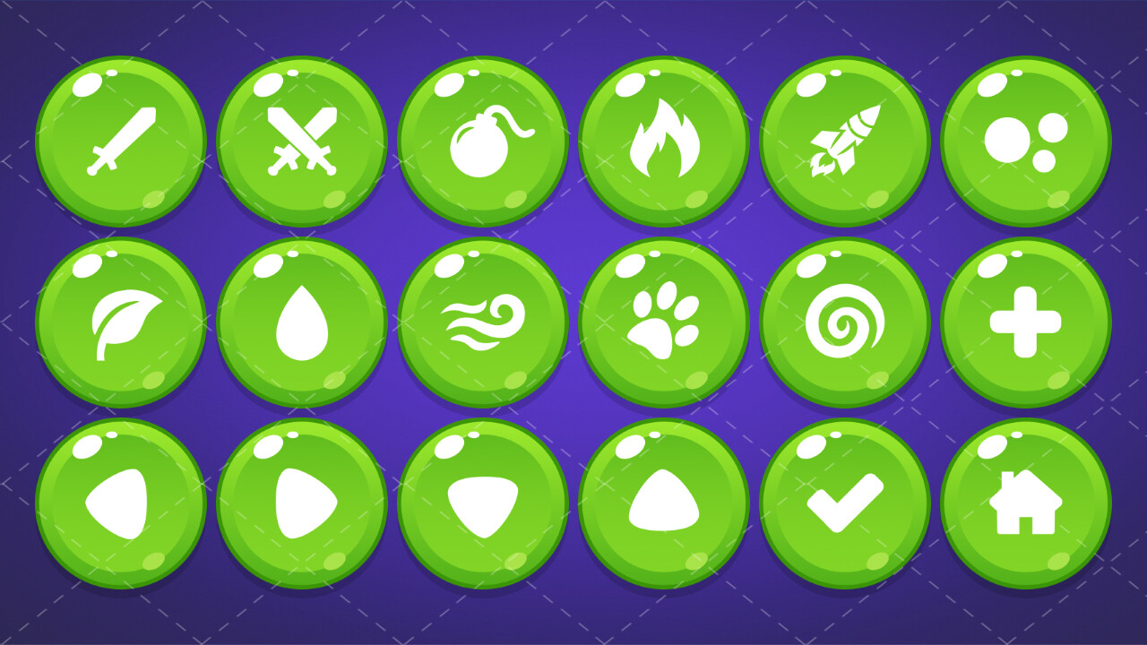 ArtStation - Colorful Game Buttons | Game Assets
