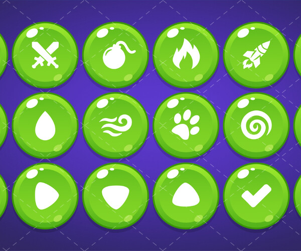 ArtStation - Colorful Game Buttons | Game Assets