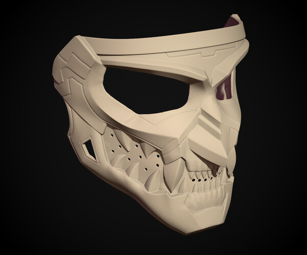 ArtStation - Sci-Fi CyberOni Mask (STL) | Resources