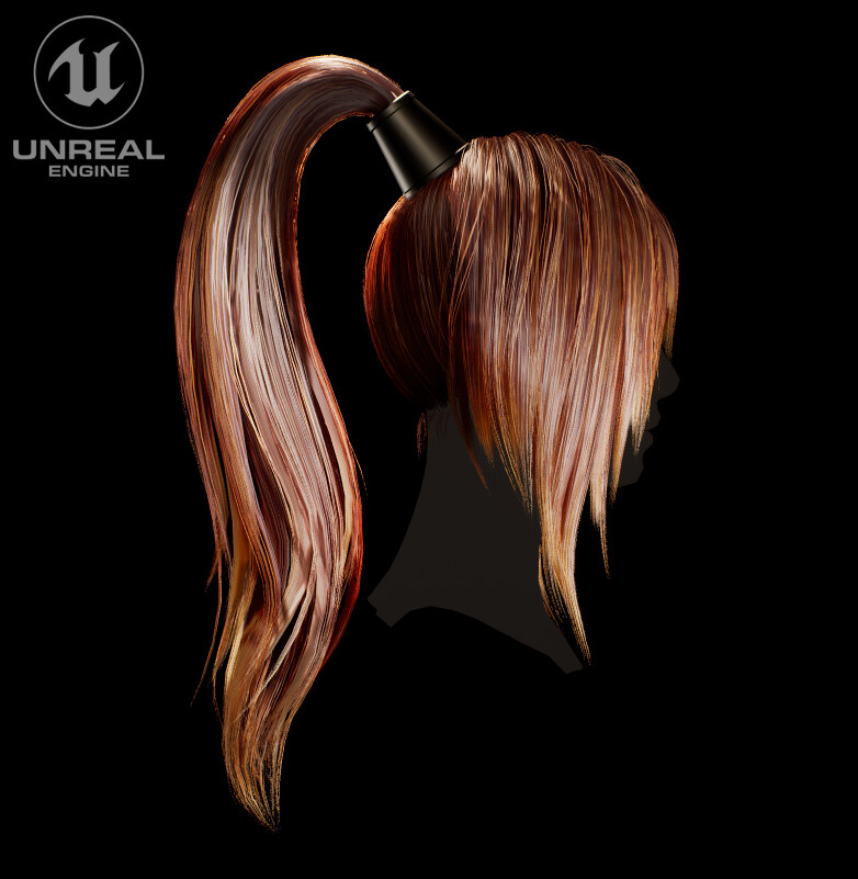 ArtStation - Game-ready Hairstyle high tail | Game Assets