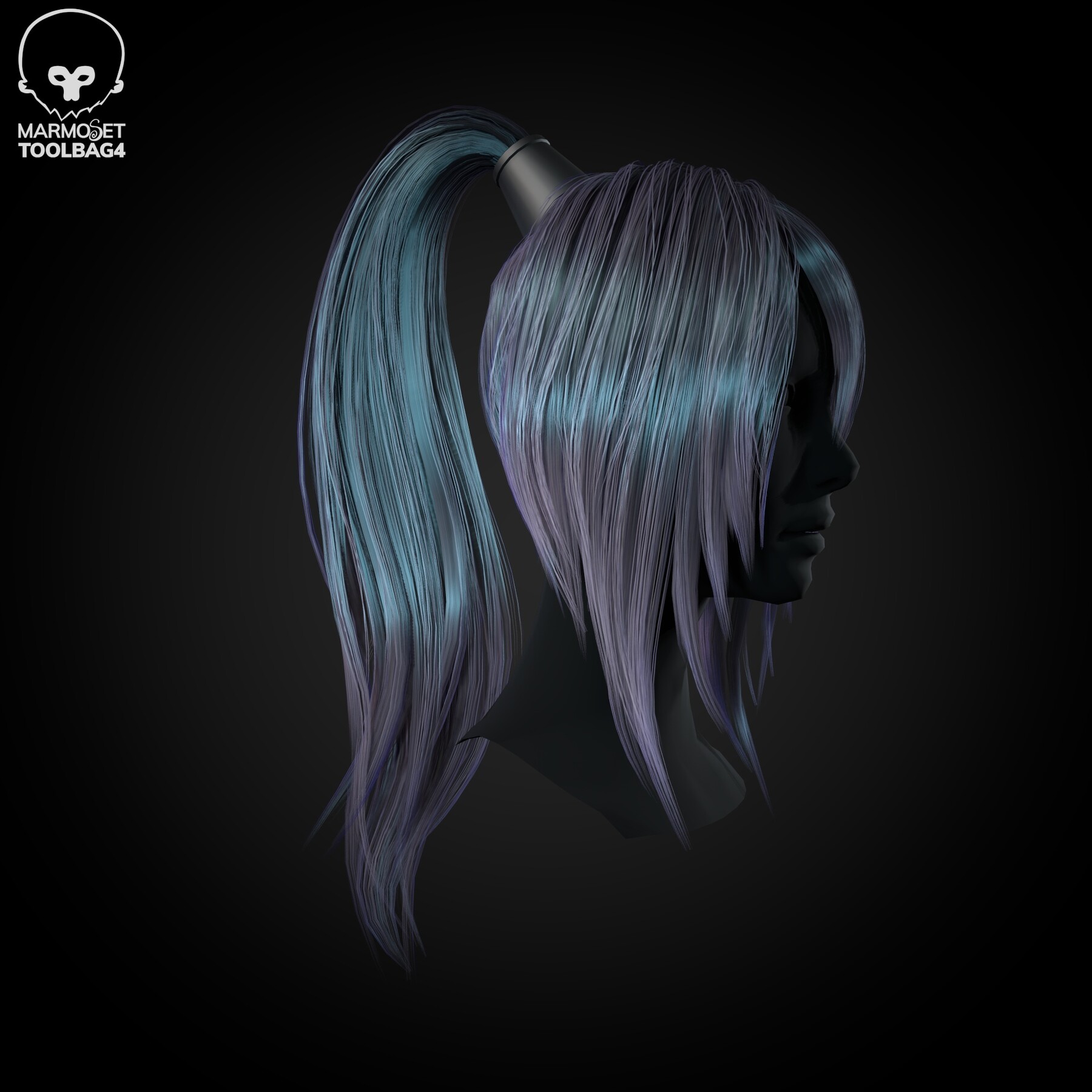 ArtStation - Game-ready Hairstyle high tail | Game Assets