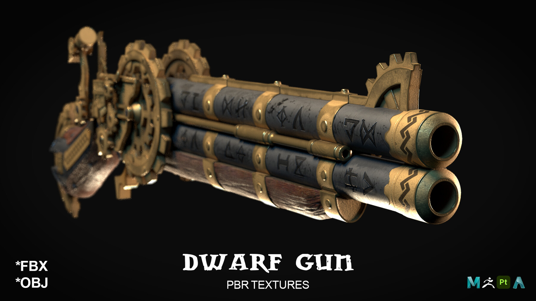 ArtStation - Dwarf Gun - 3D Model | Game Assets