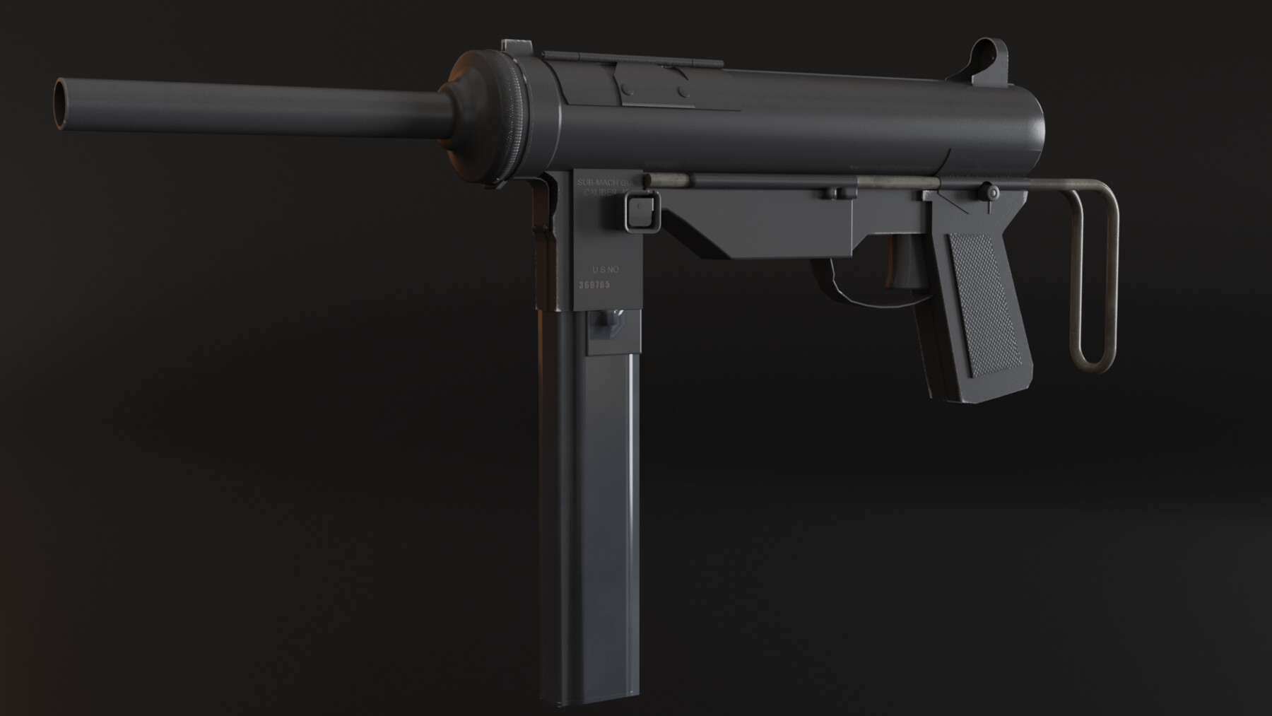 ArtStation - M3 Submachine Gun 3d Model | Resources