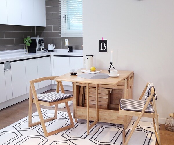 ArtStation - Solid wood expandable multi-table set | Resources