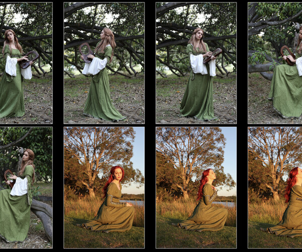 ArtStation - x160 Medieval Maiden wandering in a forest - Pose ...