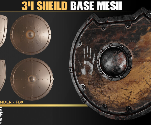 ArtStation - 34 Shield Base Mesh - VOL 01 ( Game Ready ) | Game Assets