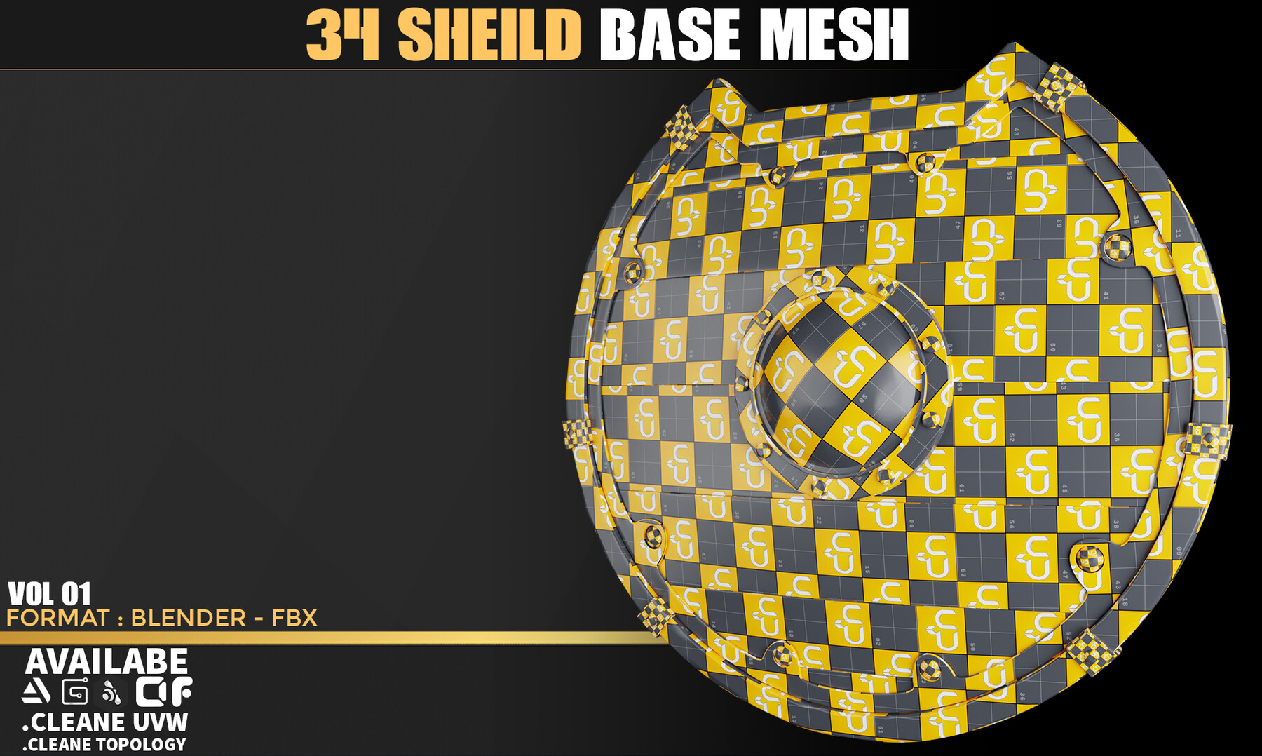 ArtStation - 34 Shield Base Mesh - VOL 01 ( Game Ready ) | Game Assets