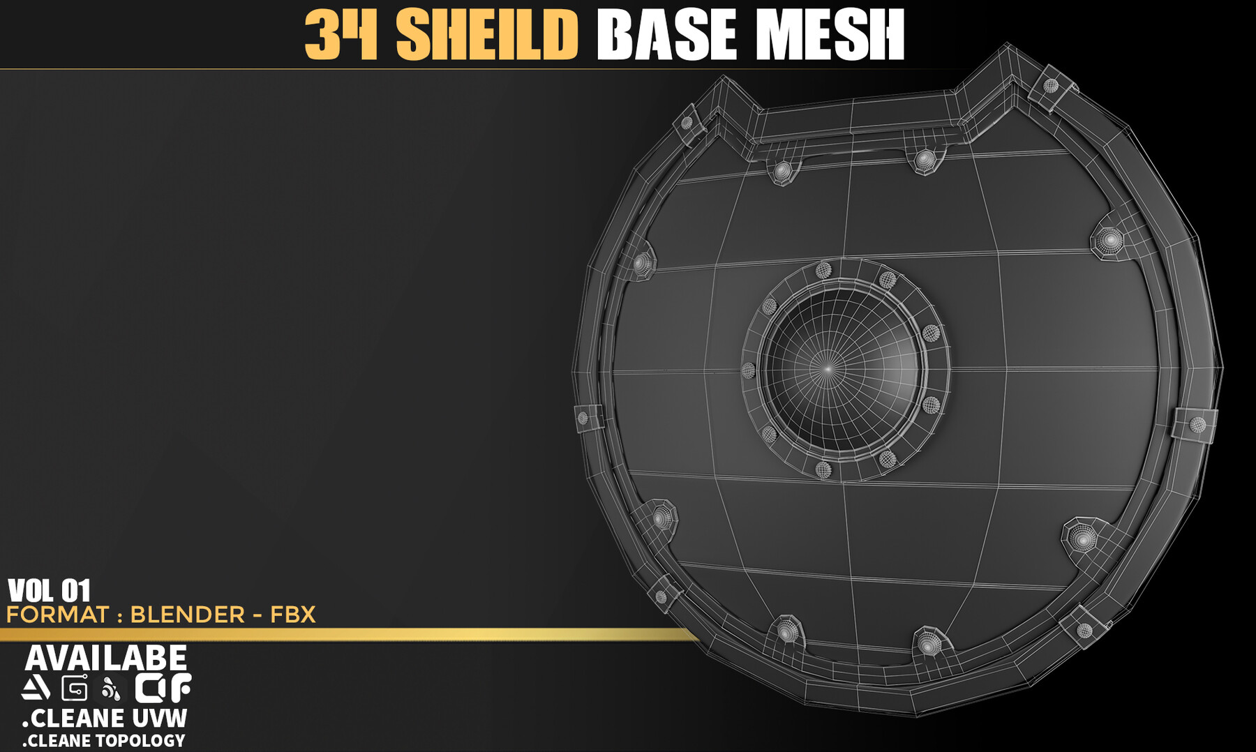 ArtStation - 34 Shield Base Mesh - VOL 01 ( Game Ready ) | Game Assets