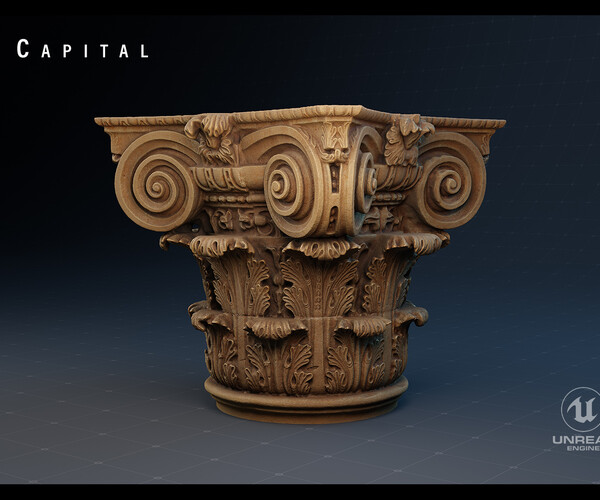 ArtStation - Doric Capital Low-poly 3D model | Game Assets