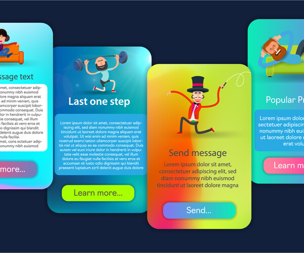 ArtStation - Color interface windows with cartoon characters | Artworks