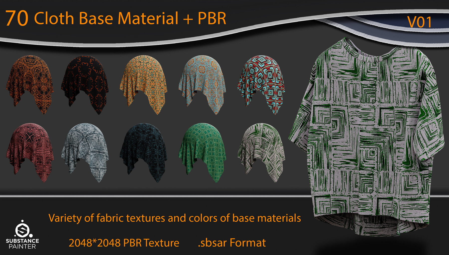 ArtStation - 70 Cloth Base Material .sbsar + PBR Texture | Resources