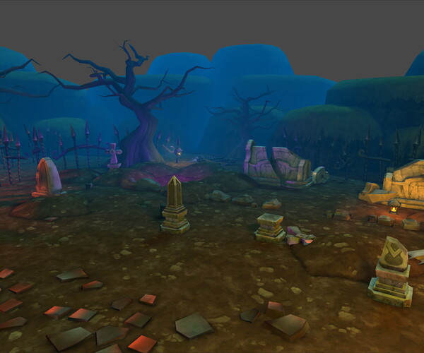 ArtStation - Fantasy Chess RPG Environment - Spooky Cemetery | Game Assets