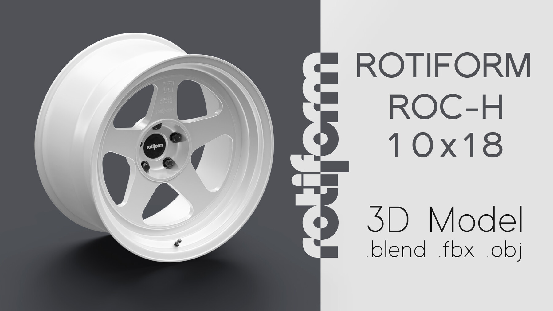 Jakob Grün - Rotiform ROC-H Hoonigan Rim/Wheel 3D Model