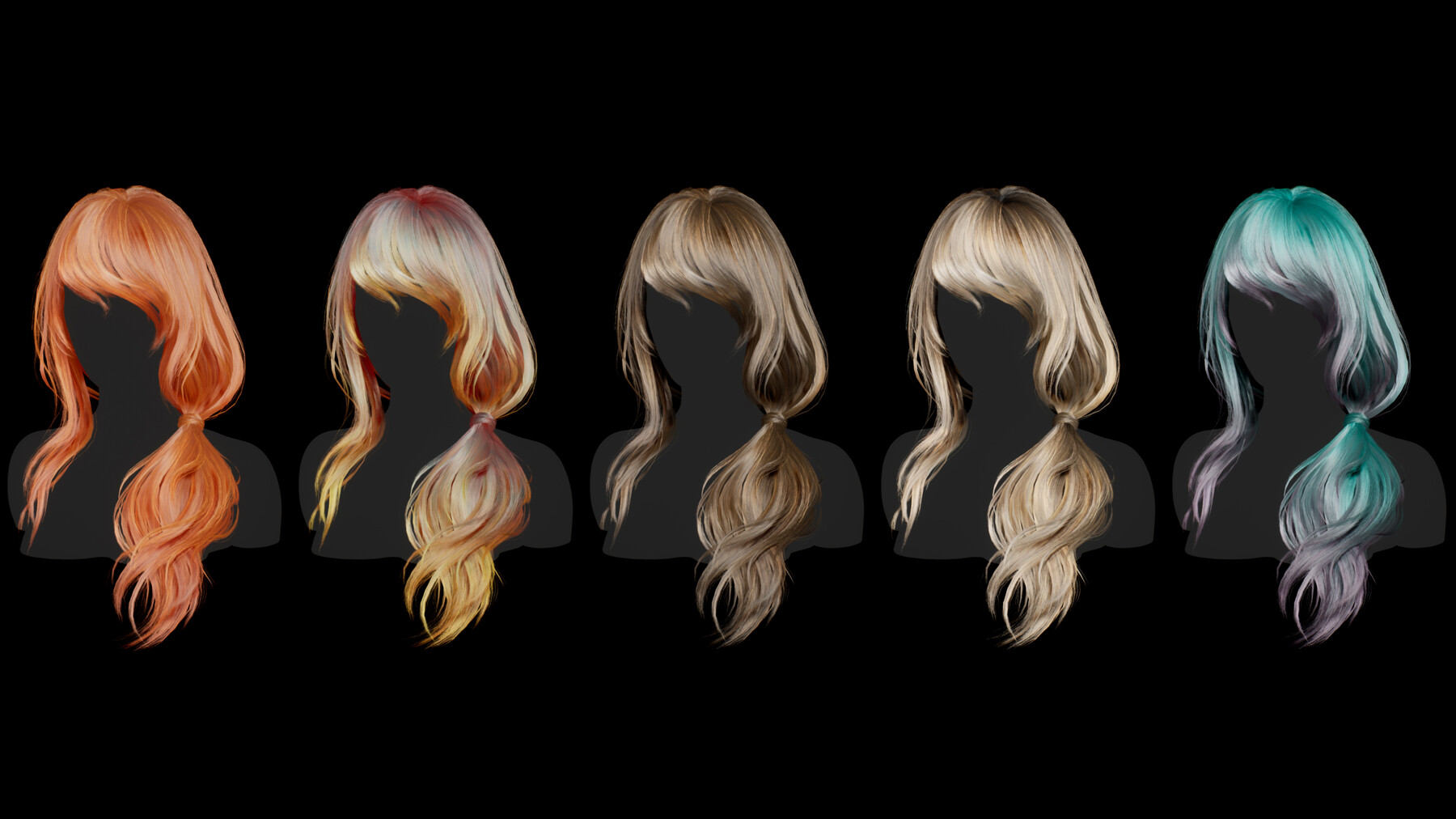 ArtStation - Game-ready Hairstyle Side Tail | Game Assets
