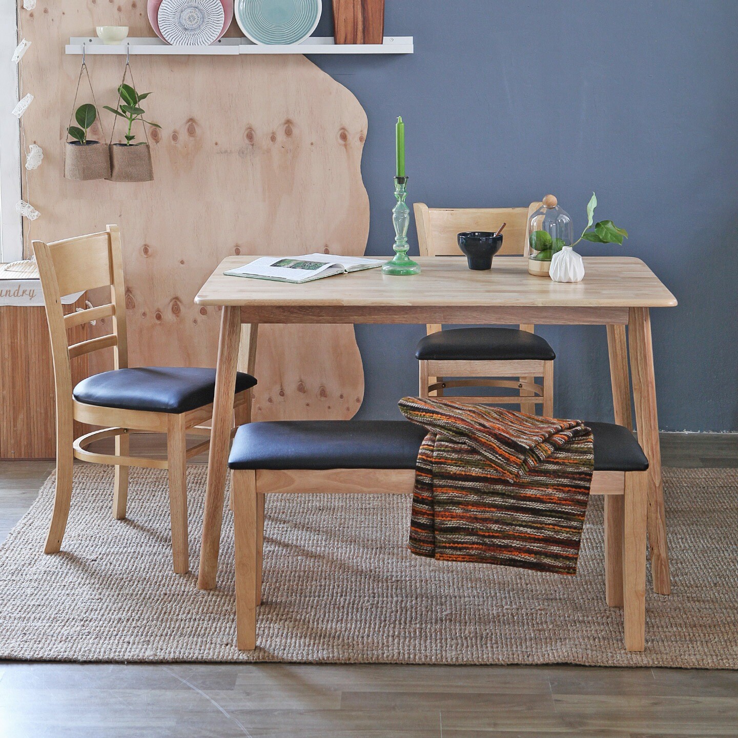 ArtStation - Pure rubberwood solid wood 4 table set | Resources