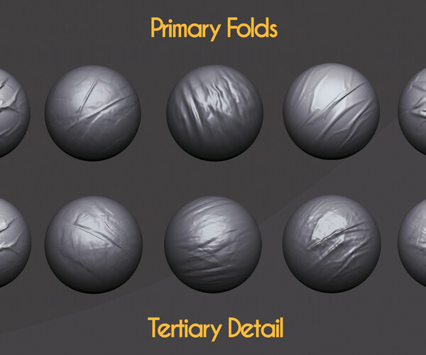 ArtStation - Wrinkles & Memory folds Alphas for Clothing | Brushes
