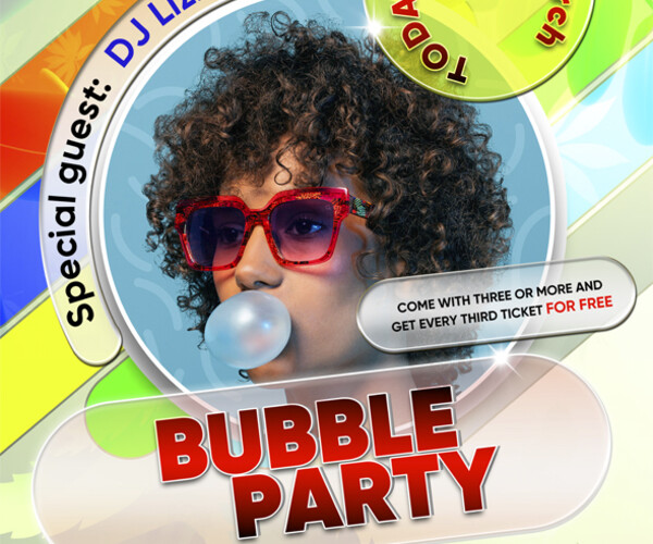 ArtStation - Bubble Party Flyer | Artworks
