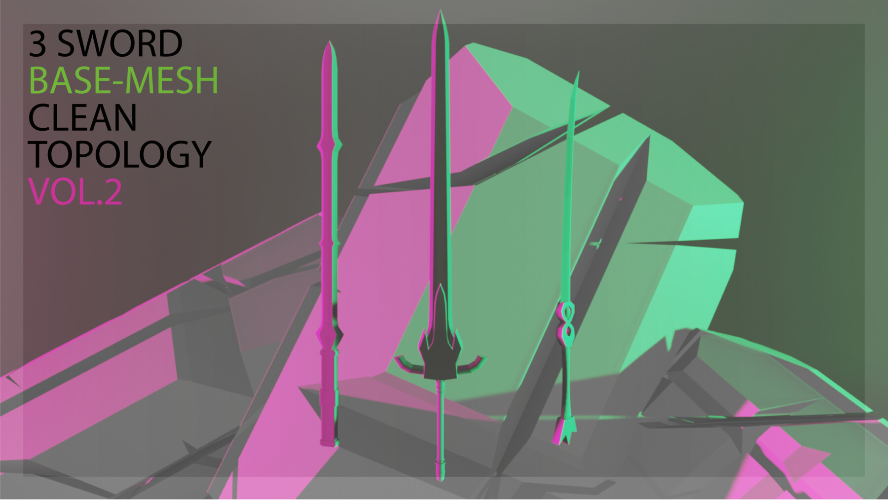 ArtStation - 3 BASE MESH SWORD GAME READY | Resources