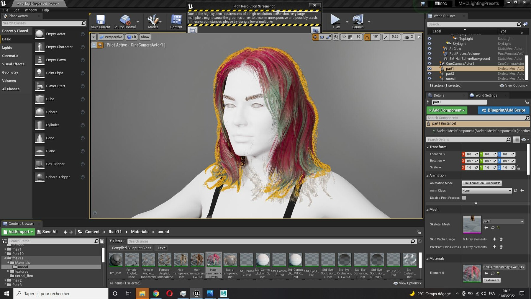 ArtStation - Realistic Female hair 11 | Game Assets