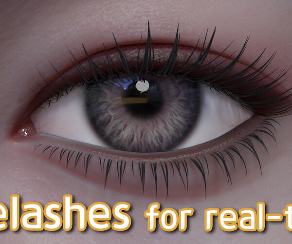 ArtStation - Eyelashes for real-time ( + Eyebrows ) 속눈썹+눈썹 | Game Assets
