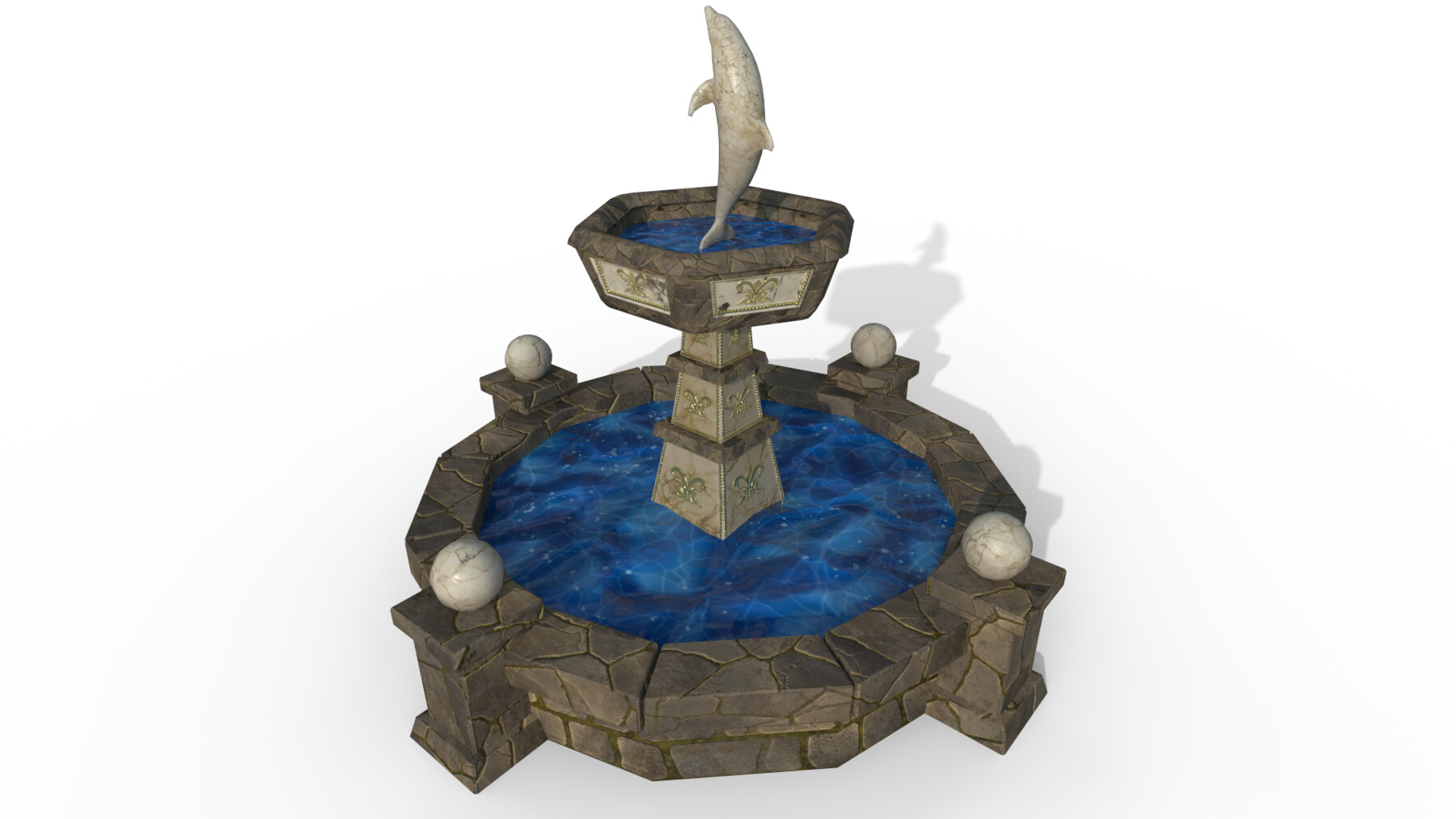 ArtStation - ancient fountain PBR low-poly 3D model | Resources