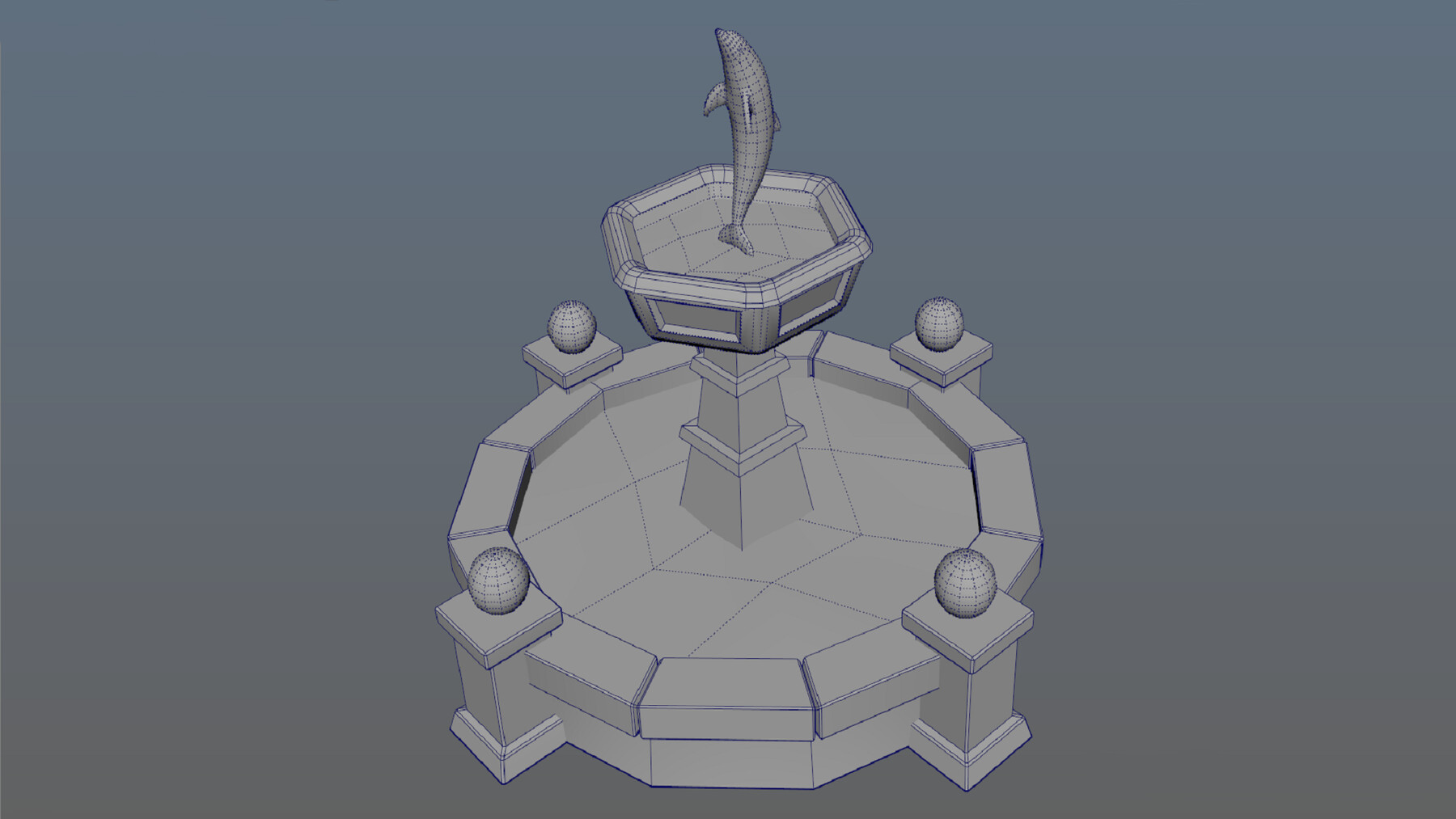 ArtStation - ancient fountain PBR low-poly 3D model | Resources