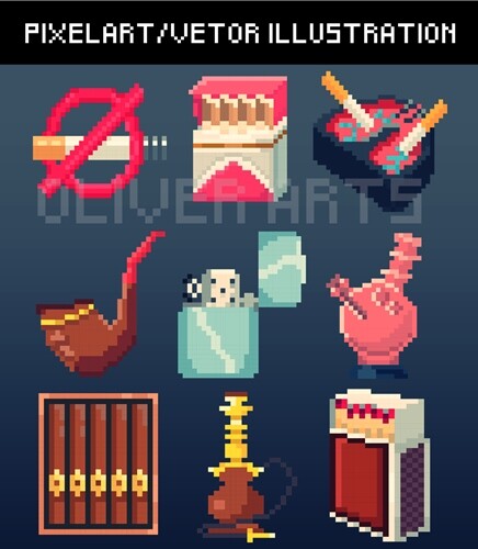 ArtStation - Pack cigars pixel art,cigars,pixel art,vetor editavel ...