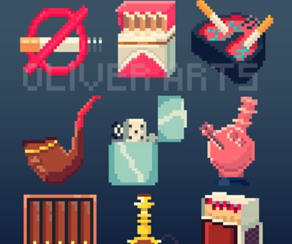 ArtStation - Pack cigars pixel art,cigars,pixel art,vetor editavel ...