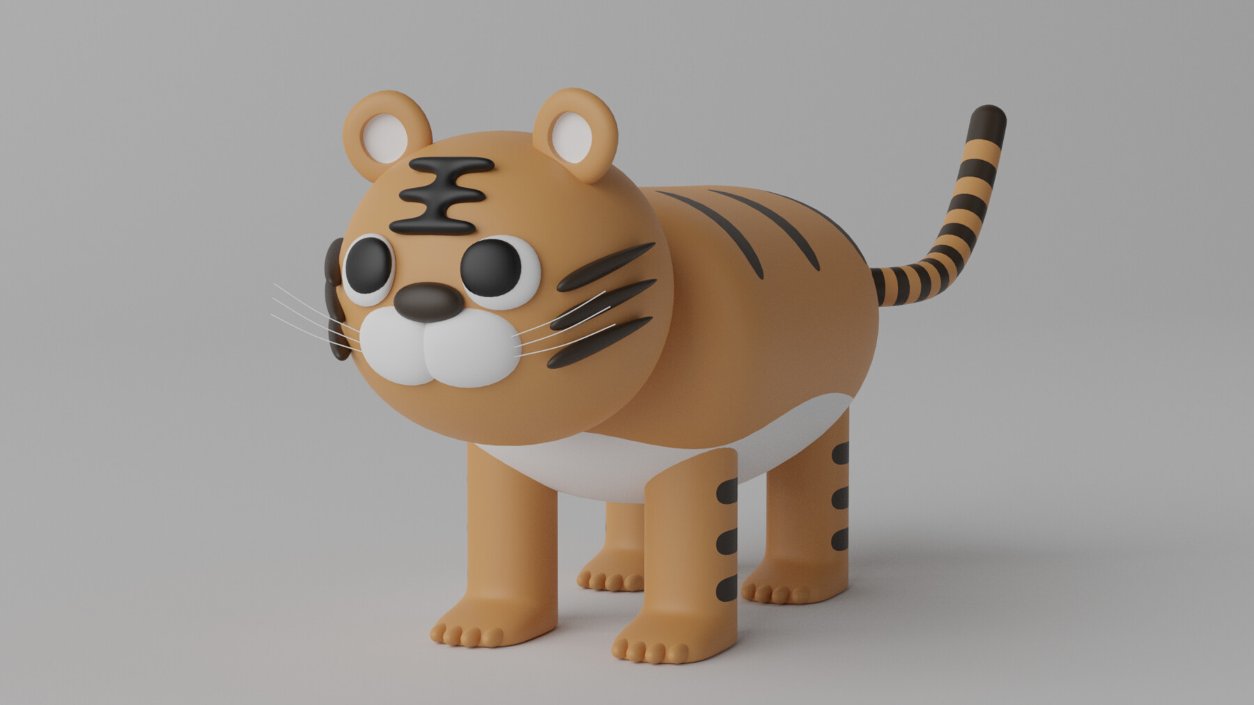ArtStation - Cartoon Cute Tiger 3D Model | Resources