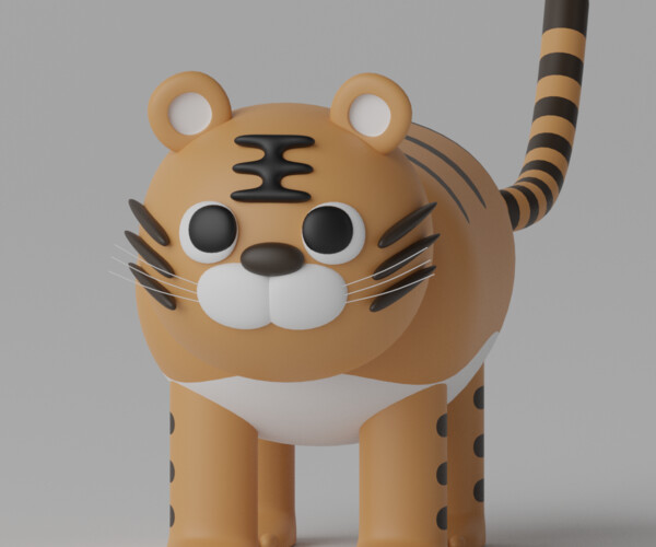 ArtStation - Cartoon Cute Tiger 3D Model | Resources