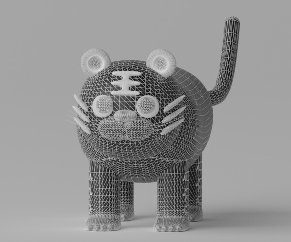 ArtStation - Cartoon Cute Tiger 3D Model | Resources