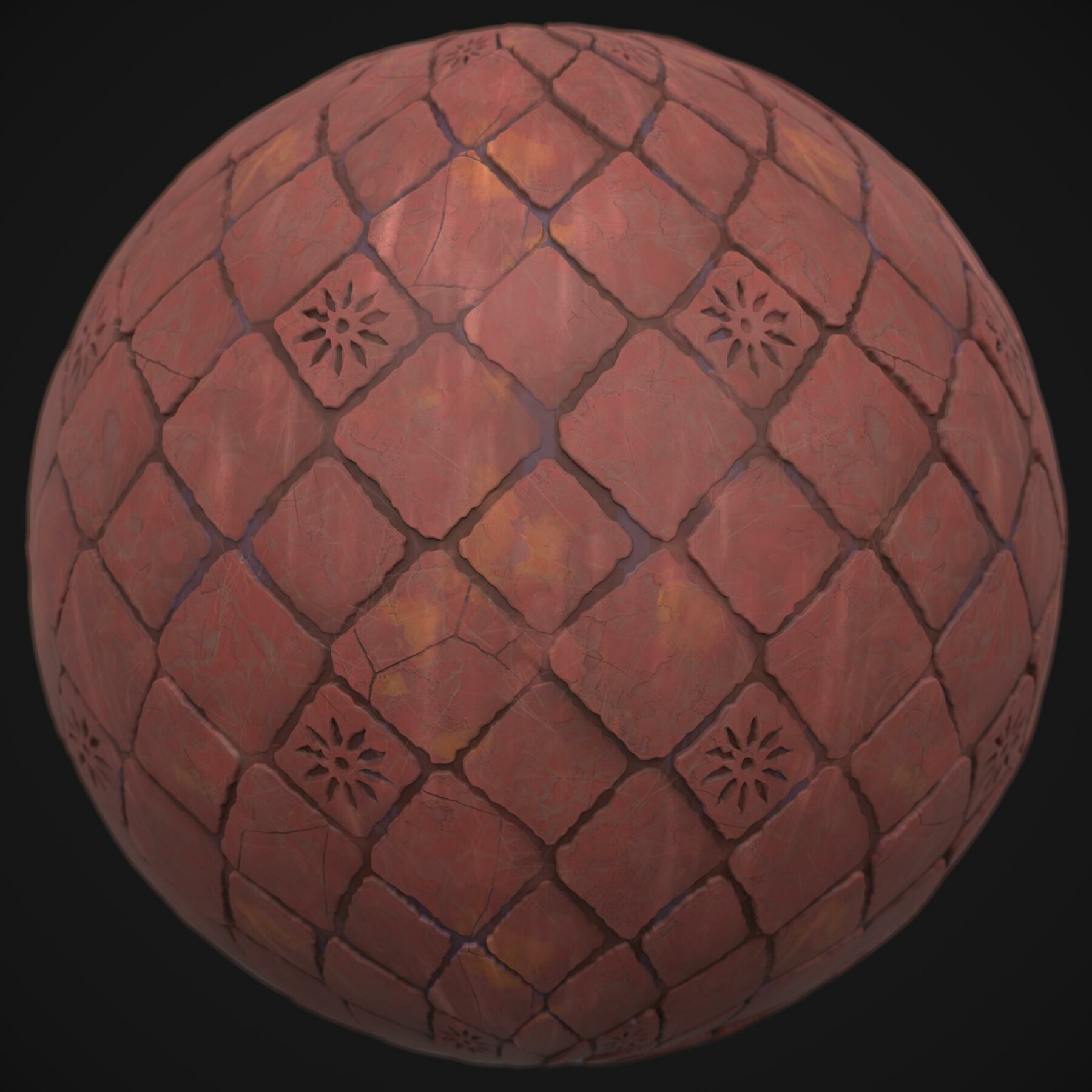ArtStation - Stylized Red Tile 01 | Game Assets
