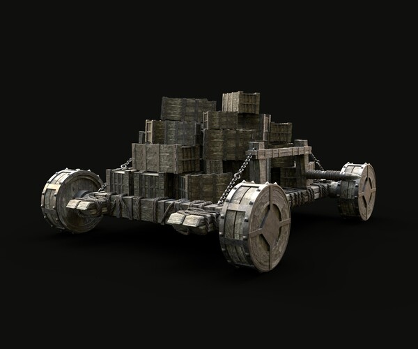 ArtStation - WAGON CARGO CONVOY HEAVY MEDIEVAL TRANSPORTER | Game Assets